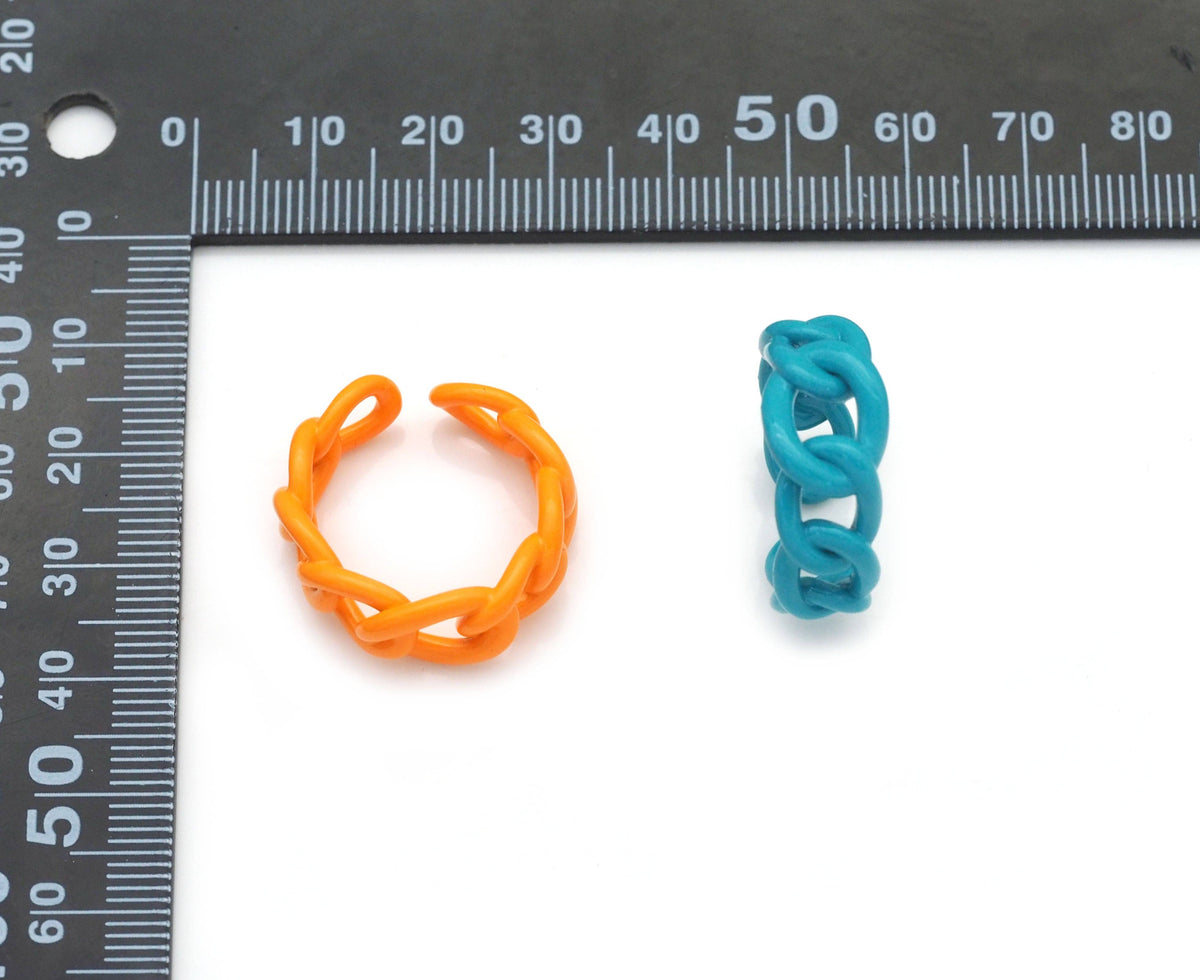 Colorful Enamel Chain Link Ring, Sku#X359 – Bestbeads&Beyond