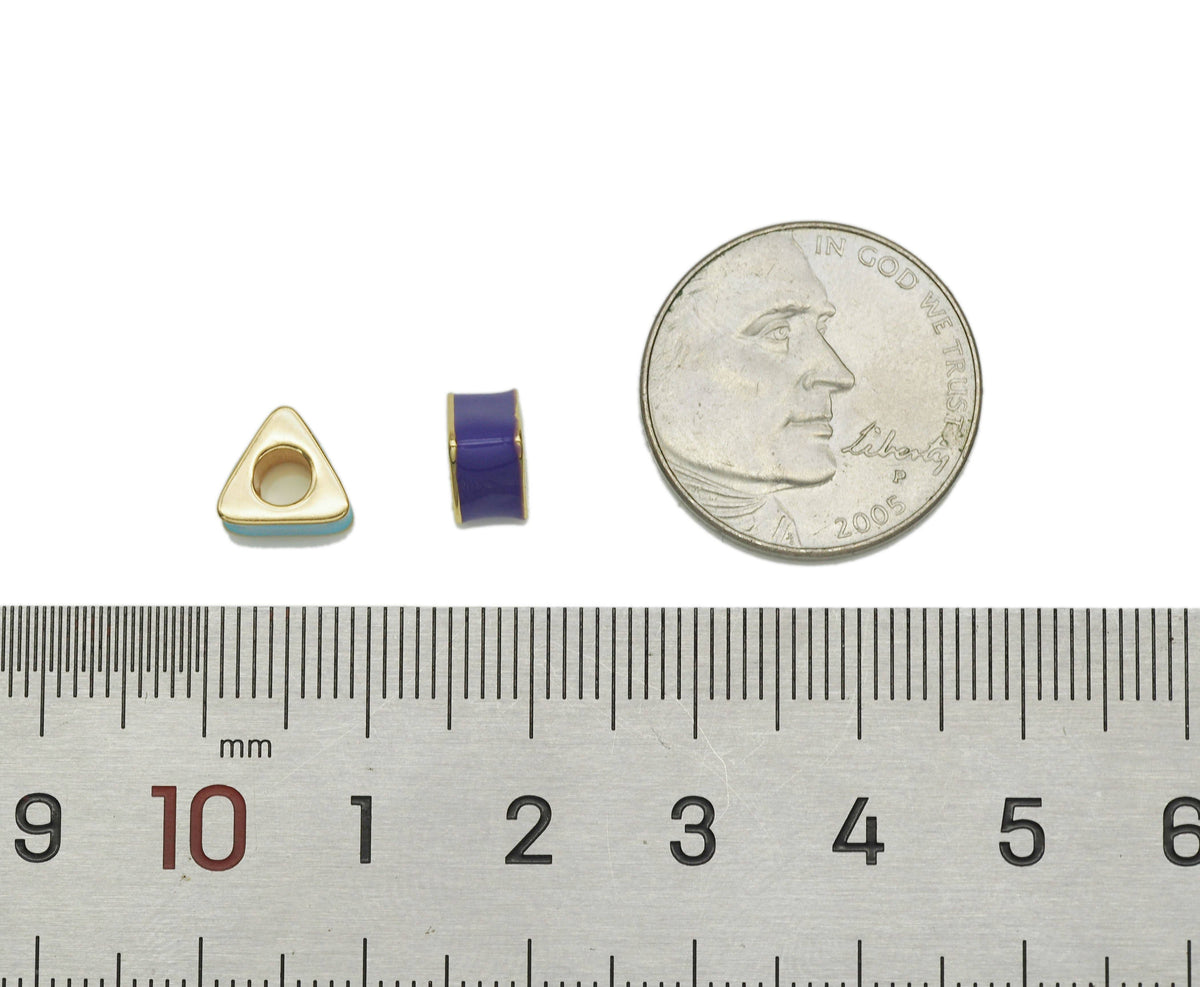 Enamel Triangle Spacer Beads, Sku#G431 – Bestbeads&Beyond