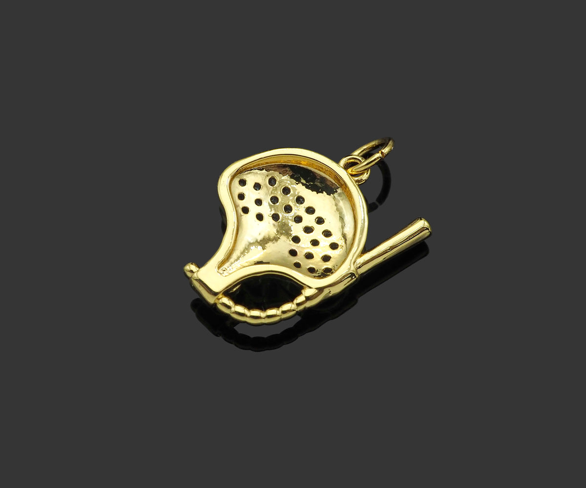 Gold Filled CZ Micro Pave Diver Head Shape Pendant, 18K Gold Filled Ch ...