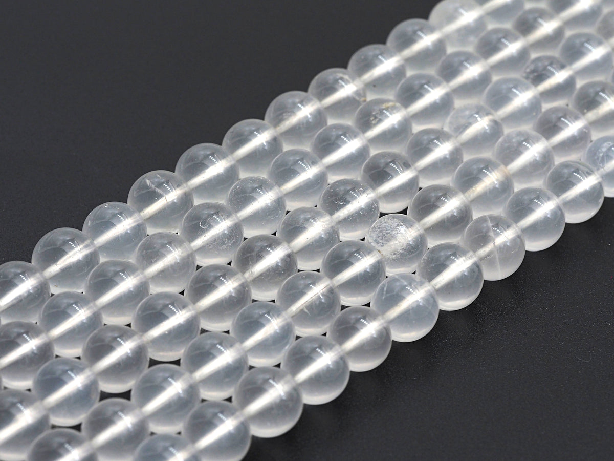 Natural Milky Quartz round smooth, 8mm/10mm/12mm, 15.5" Full Strand, s ...