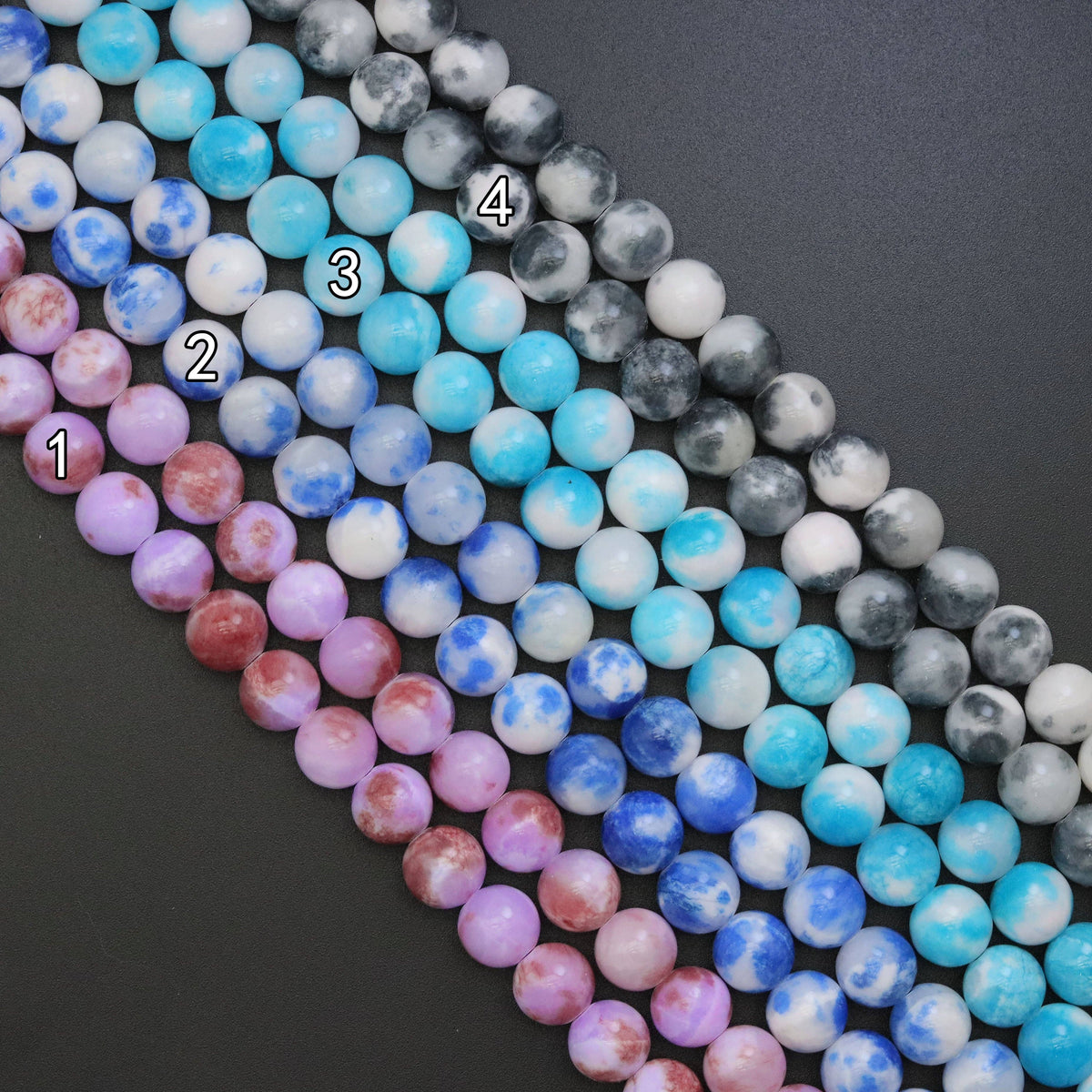 Colorful Jade Round Smooth Beads, Sku#U1900 – Bestbeads&Beyond