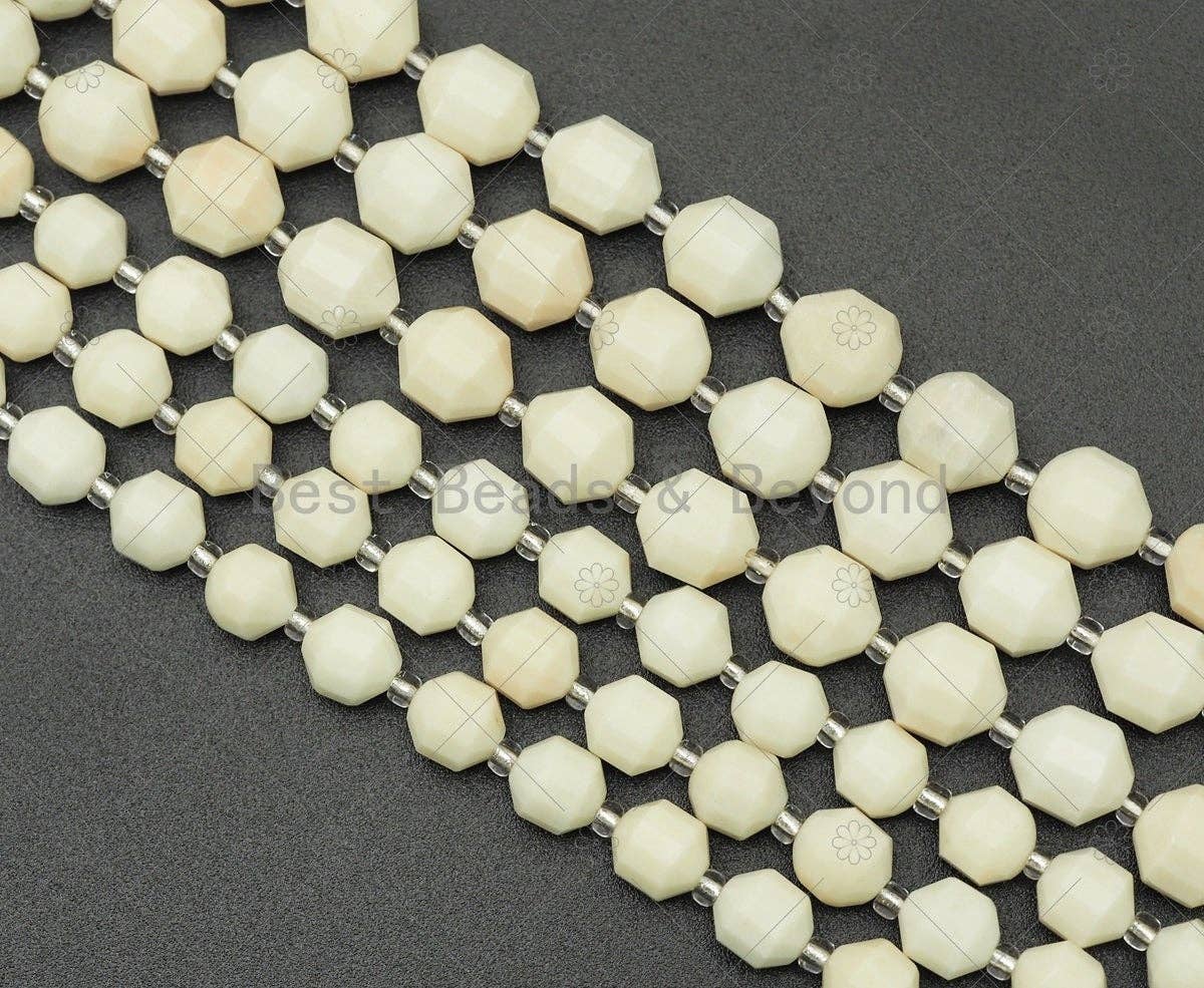 Double Point Ivory Jade Beads, Sku#U1304 – Bestbeads&Beyond