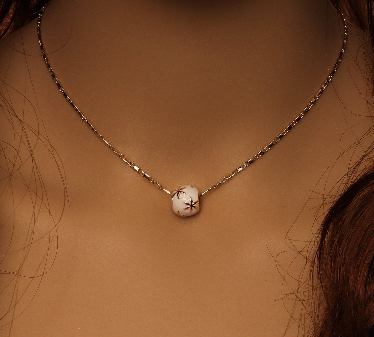 18K Gold Dainty Flat Figaro Chain necklace, sku#JL129 – Bestbeads&Beyond