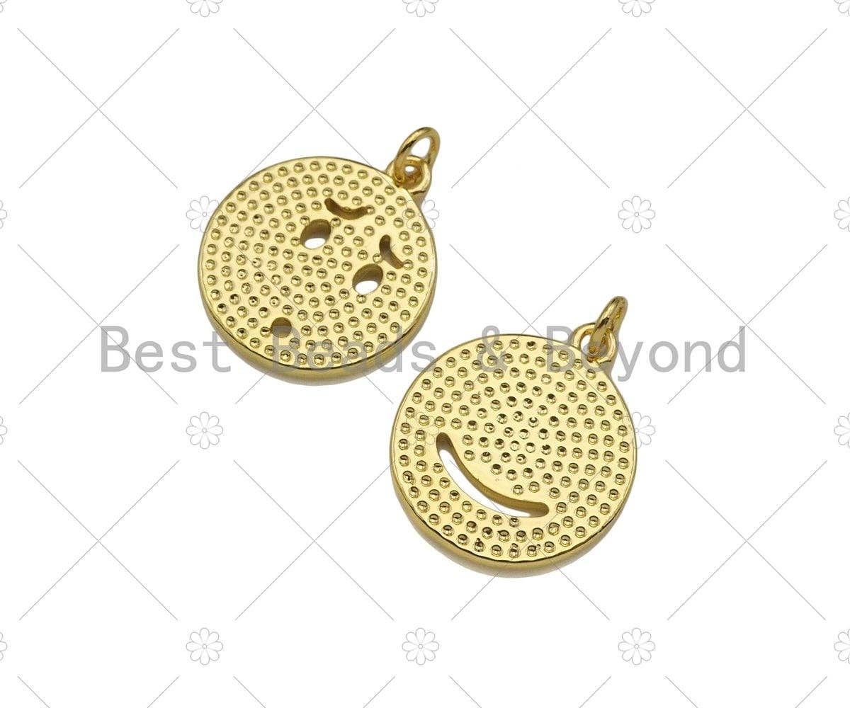 18K Gold Popular EMOJI Charm, Fun Emoji charm, Emoji pendant, Fun Jewe ...