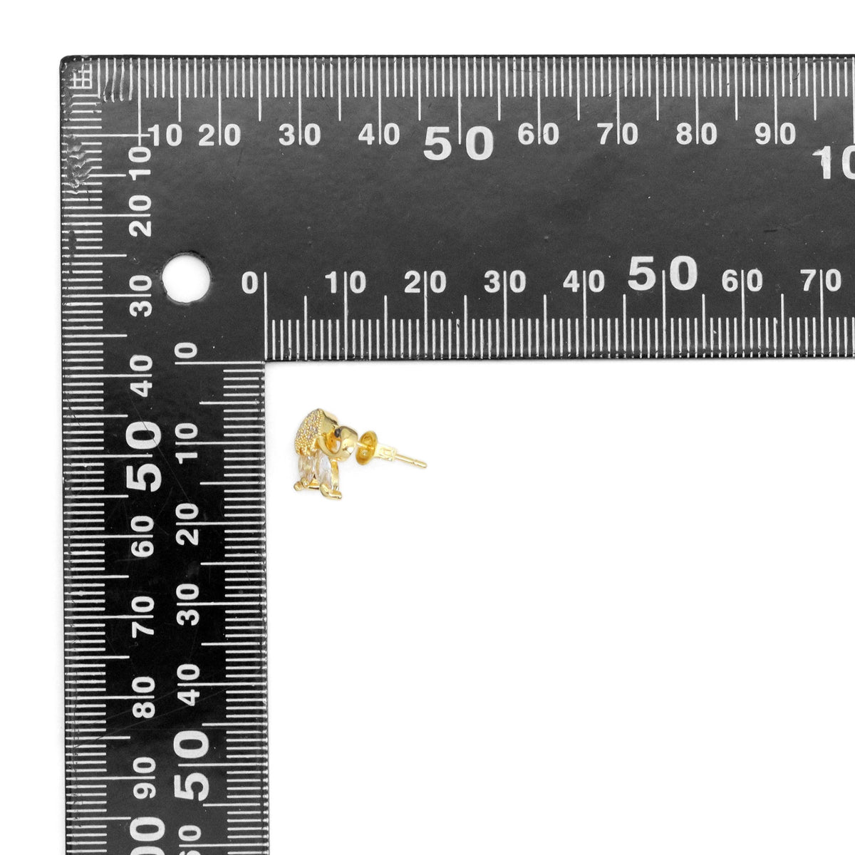 Clear CZ Swan Gold Stud Earrings, Sku#A175 – Bestbeads&Beyond