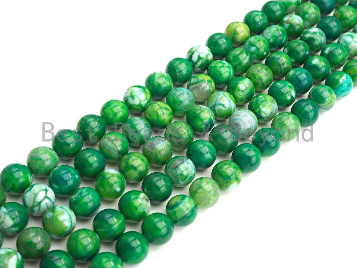 Natural Green Fire Agate Beads, 6mm/8mm/10mm Round smooth – Bestbeads ...