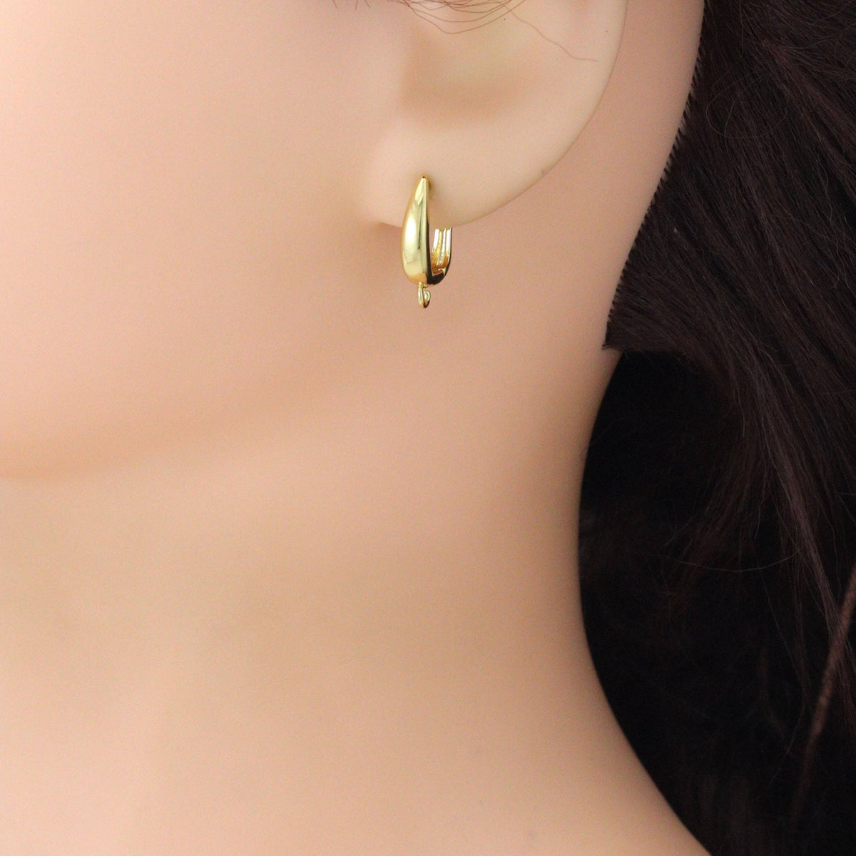 Plain Gold Oval Shape Everyday Hoop Earrings, Sku#LD742 – Bestbeads&Beyond