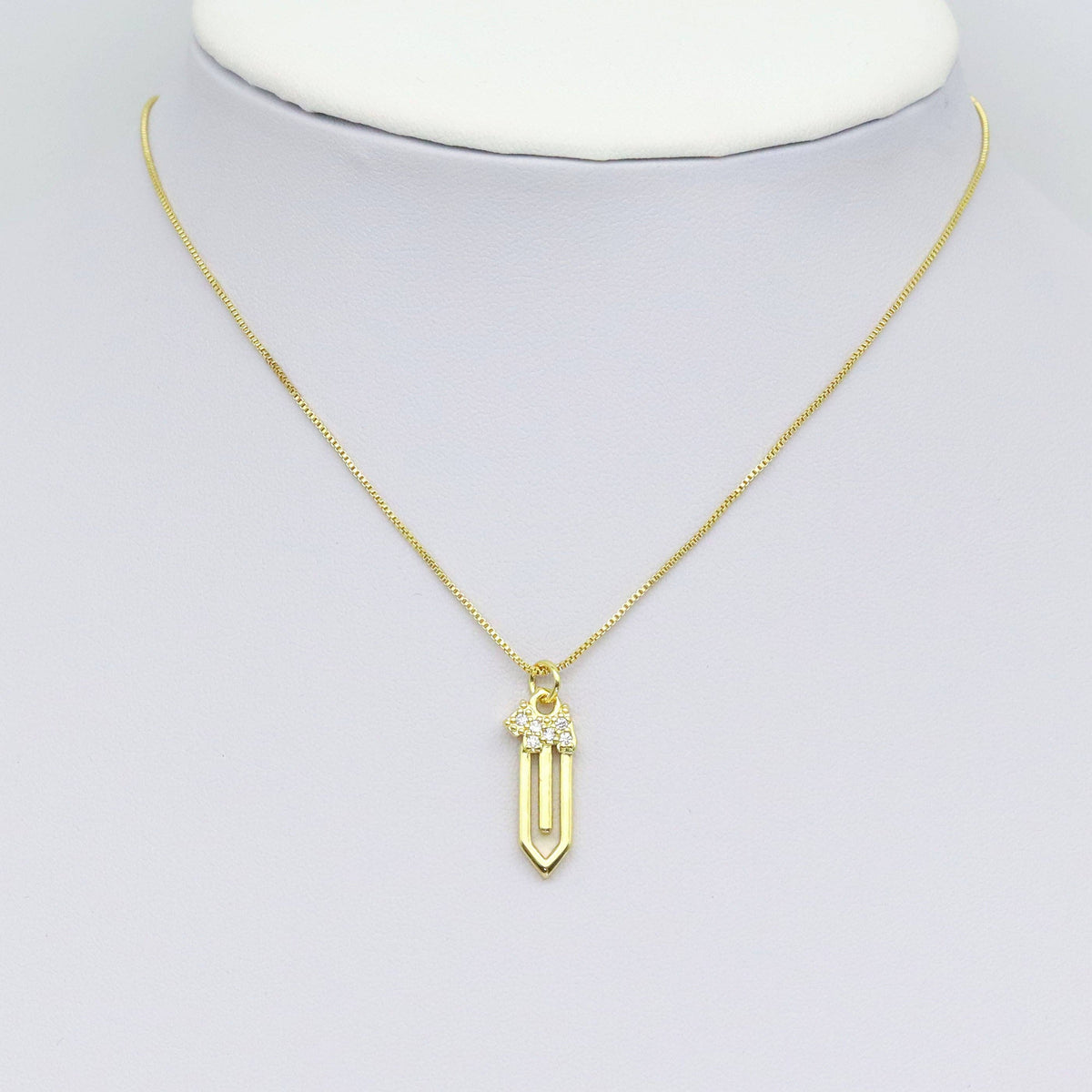 CZ Sword Shape Arrow Gold Charm, Sku#LK936 – Bestbeads&Beyond