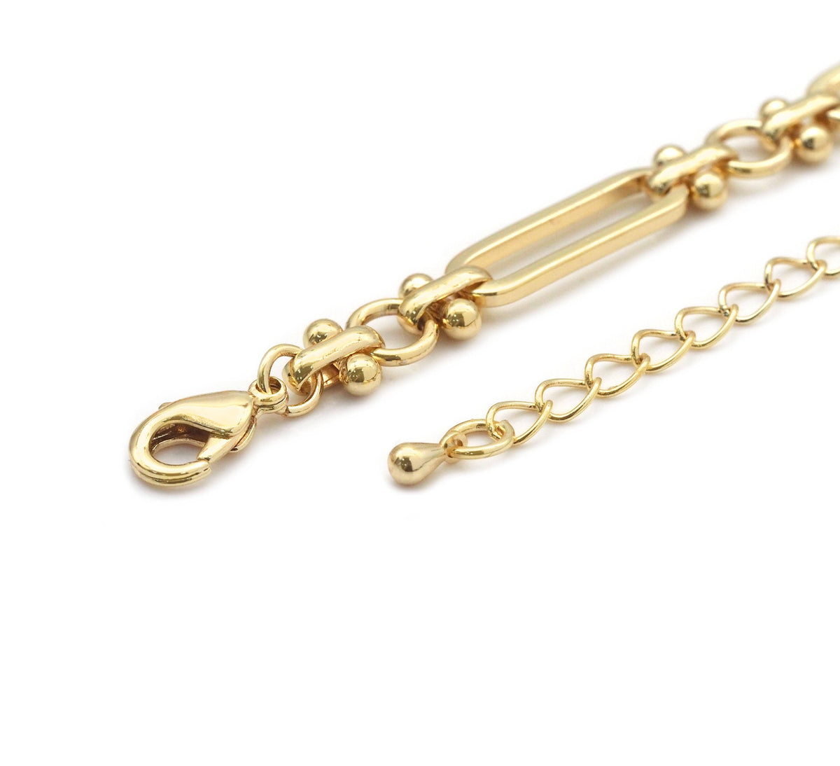 Paperclip Ball chain necklace, sku#EF239 – Bestbeads&Beyond