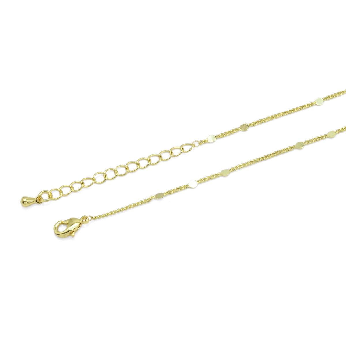 Dainty Gold disc Chain Necklace, Sku#EF474 – Bestbeads&Beyond