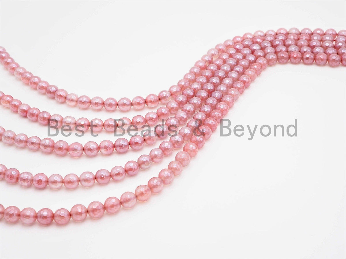 Mystic Silverite Plated Pink Quartz Faceted, U342 – Bestbeads&Beyond