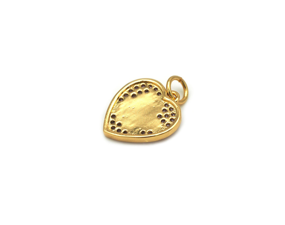 CZ Angel Heart Charm, Sku#B156 – Bestbeads&Beyond