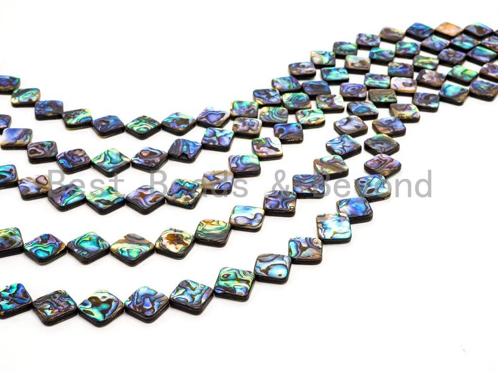 Natural Abalone Flat Diamond Shape Shell beads, SKU#R8C – Bestbeads&Beyond