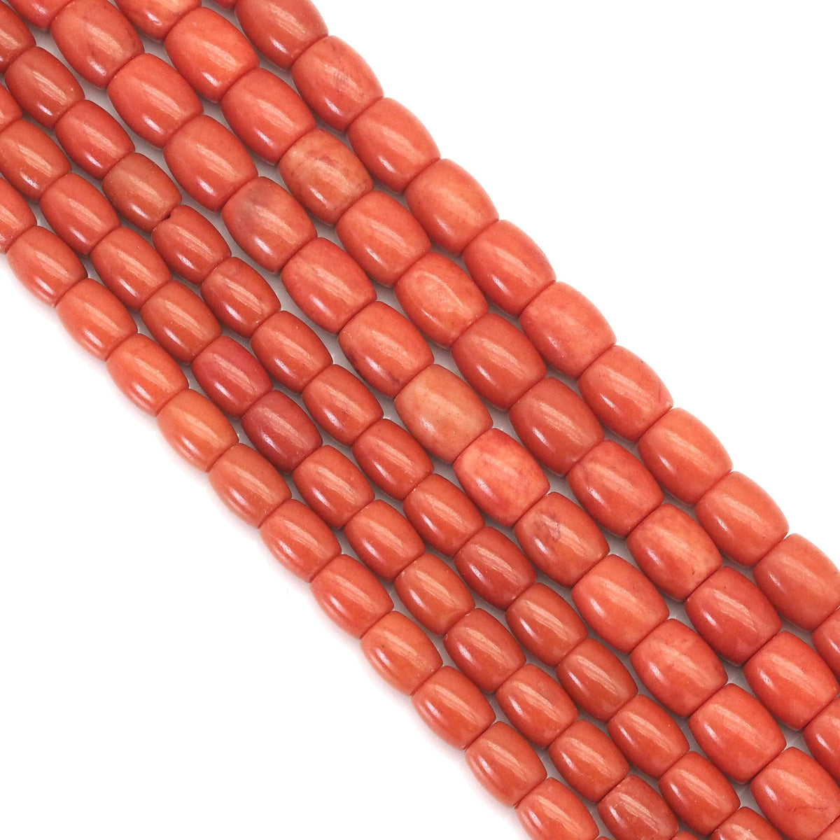 Orange Coral Jade Barrel Shape Beads, Sku#U1737 – Bestbeads&Beyond