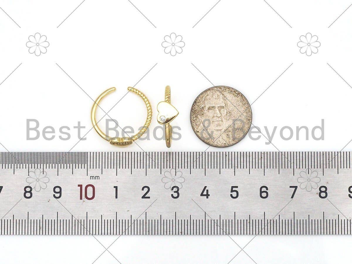 CZ Heart Shape Adjustable Ring,Sku#O79 – Bestbeads&Beyond