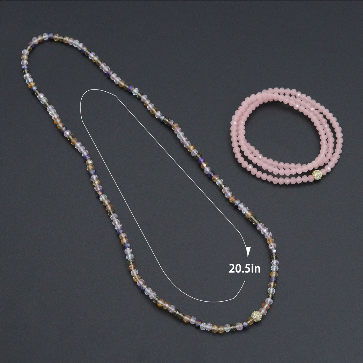 Smoky Quartz, Rose Quartz, Mix Color Quartz Color Crystal Beads Triple ...