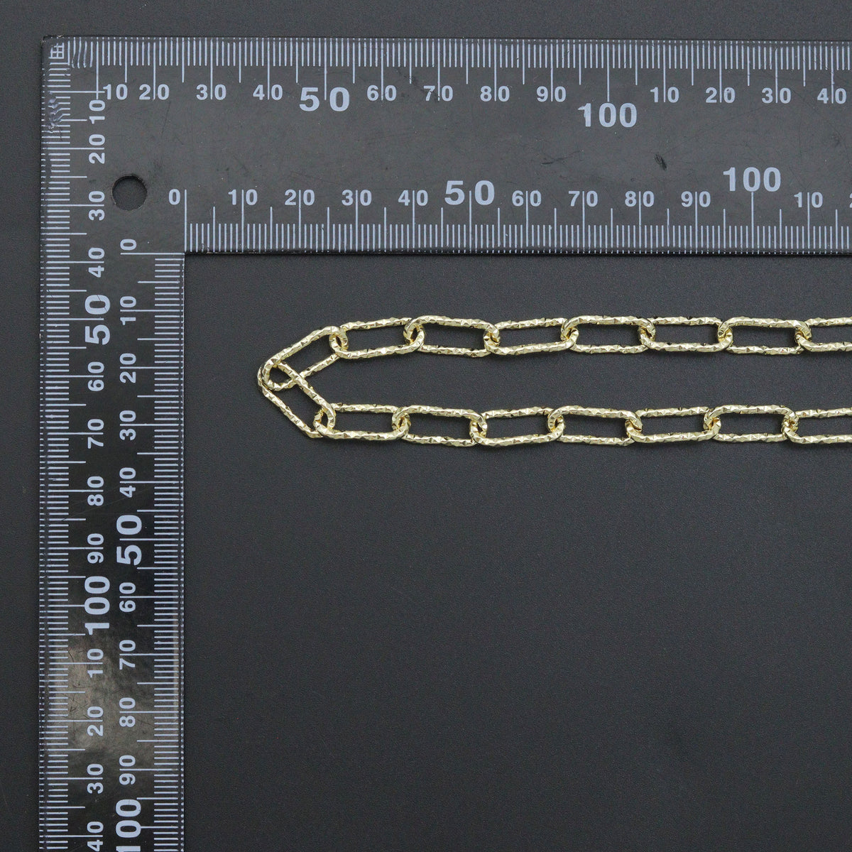 Wholesale Hammered Paperclip Chain by Yard, sku#LX901 – Bestbeads&Beyond