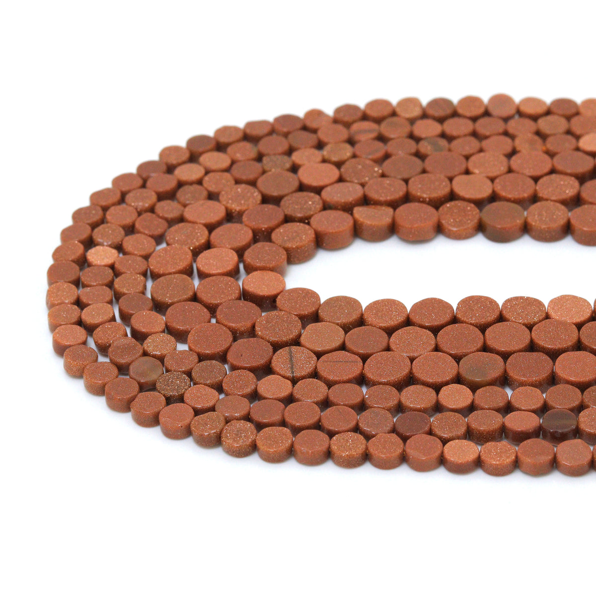 Natural Goldstone Round Coin 6mm/8mm beads, Goldstone beads, 16inch fu ...