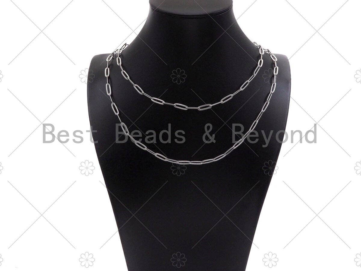 4x12mm Stainless Steel Paperclip Chain by Yard, Silver Unfinished Jewe ...