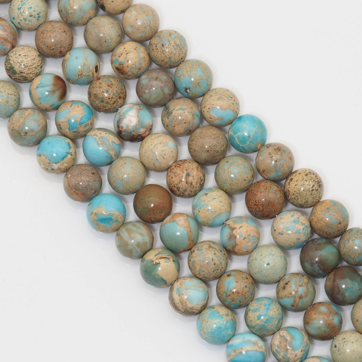 Natural Blue Imperial Jasper, 10mm Round Smooth Beads, Sku#U1605 ...