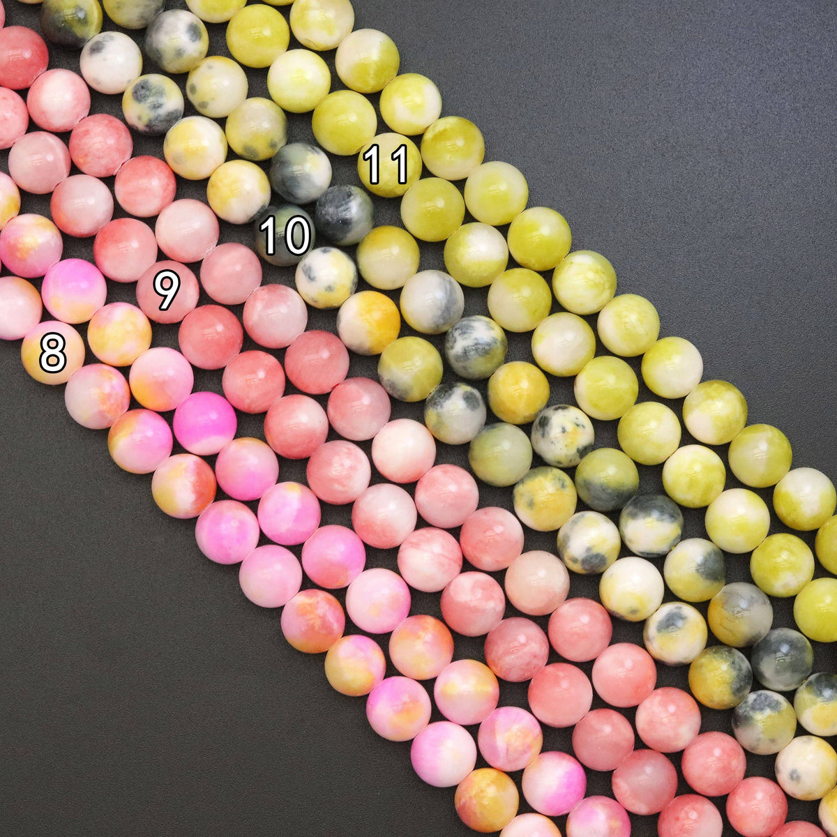 Colorful Jade Round Smooth Beads, Sku#U1900 – Bestbeads&Beyond