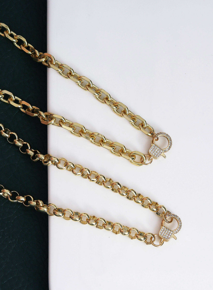 Chunky Square Rolo Chain Necklace, sku#CL11 – Bestbeads&Beyond
