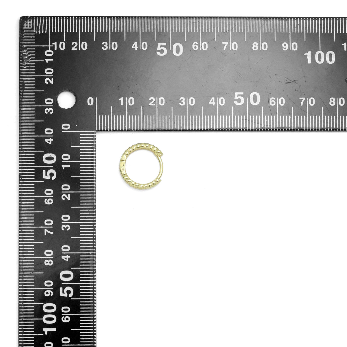 Gold Silver Wheat Patten Small Hoop Earrings, Sku#A292 – Bestbeads&Beyond