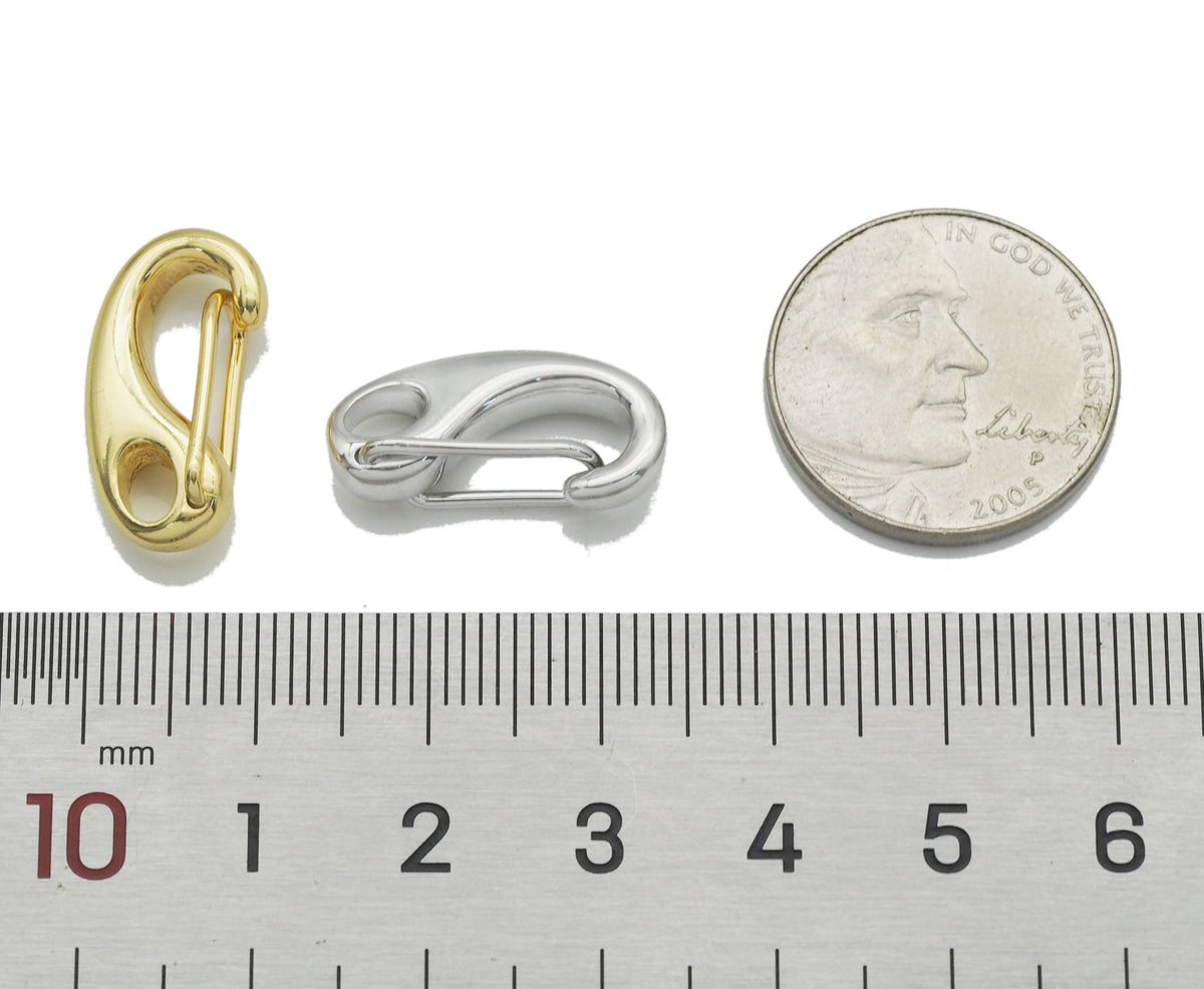 CZ Gold Silver Half Moon Push Lock, Push Gate Clasp , Sku#LX179 ...